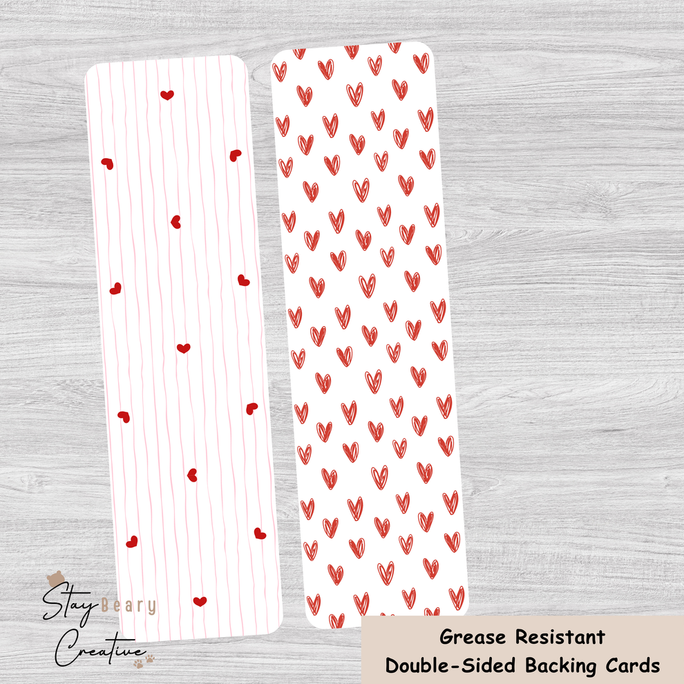 [Food Safe] Stripe Hearts and Red Hearts - Double Sided Designs - Back ...